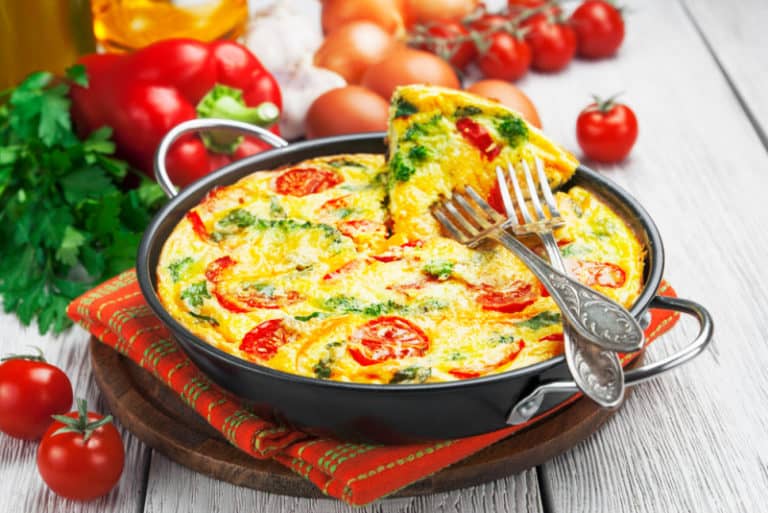 Dinner Frittata Recipe with Zucchini, Ham and Cheese
